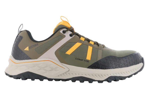 Avenger Aero Trail Safety Toe Shoe Olive - 2BigFeet